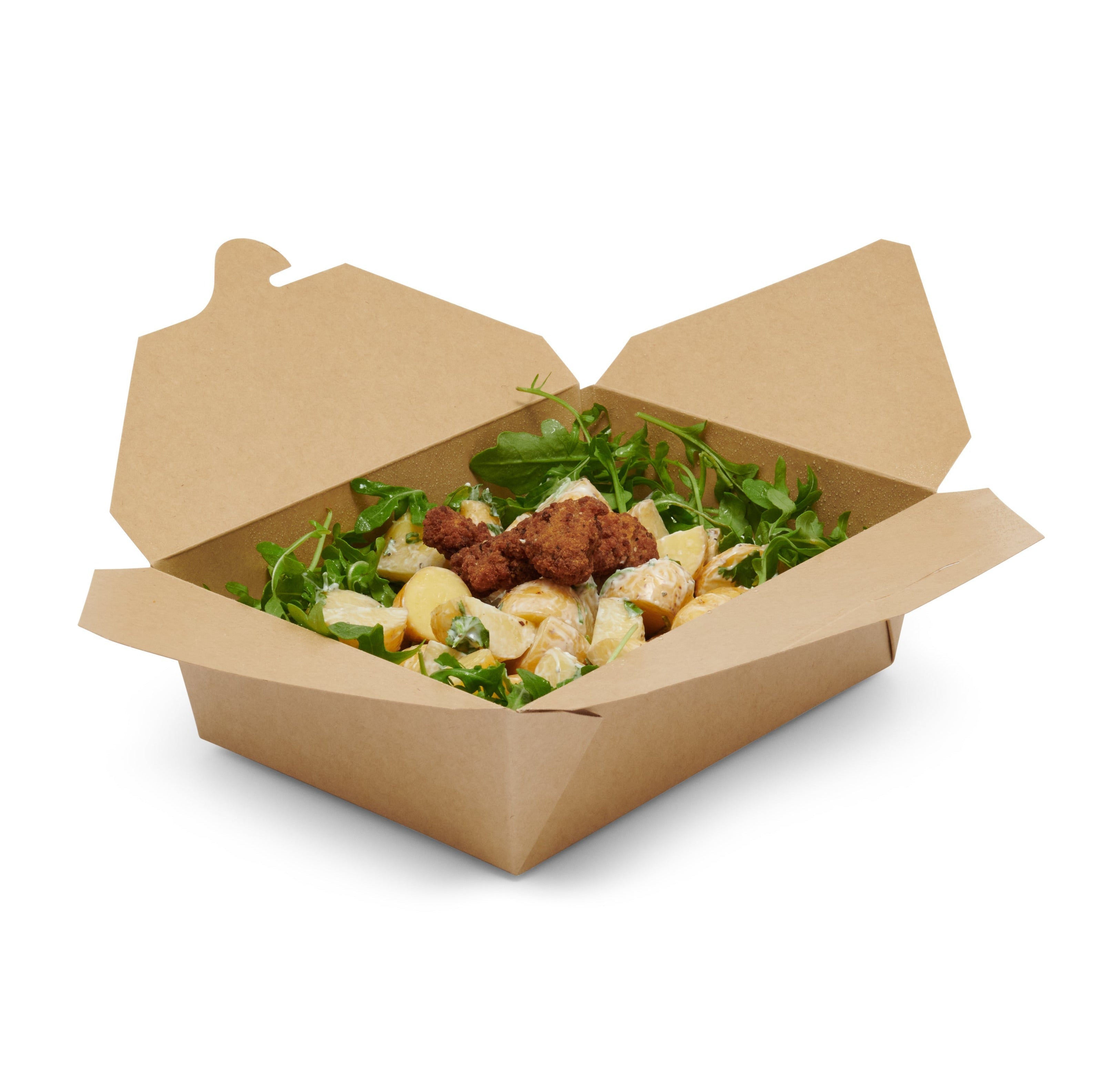 200x No.3 Kraft 1950ml/69oz Leakproof Takeaway Deli Food Box Container